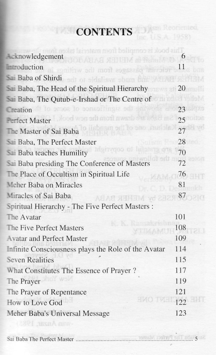 Sai Baba (The Perfect Master) – Meher Baba Books
