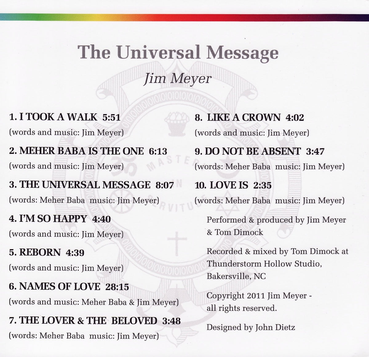 The Universal Message – Meher Baba Books